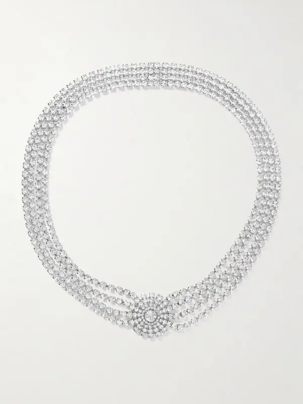 JENNIFER BEHR Zelina Rhodium-plated Crystal Headpiece - Neutrals
