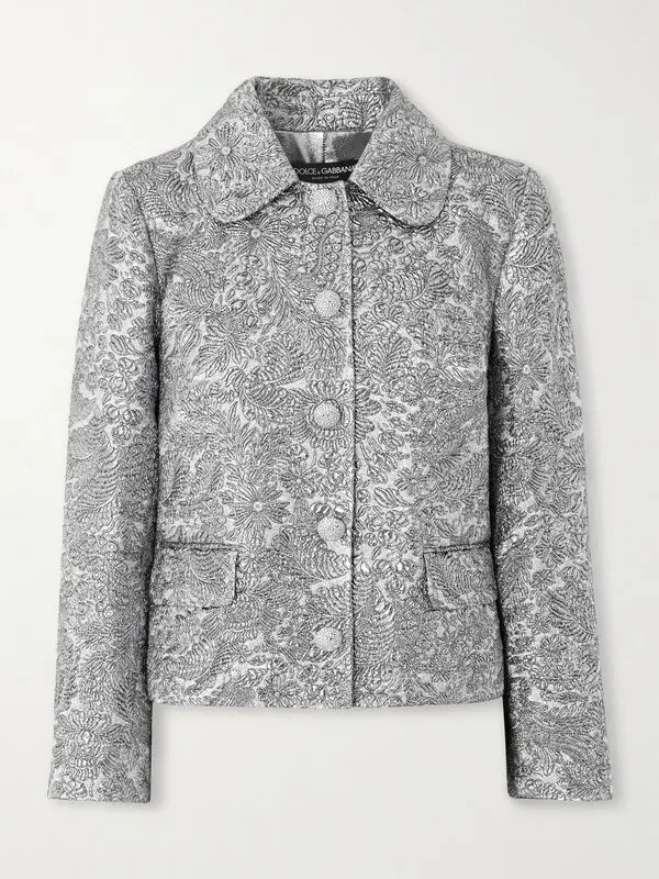 Dolce & Gabbana Metallic Floral-jacquard Jacket
