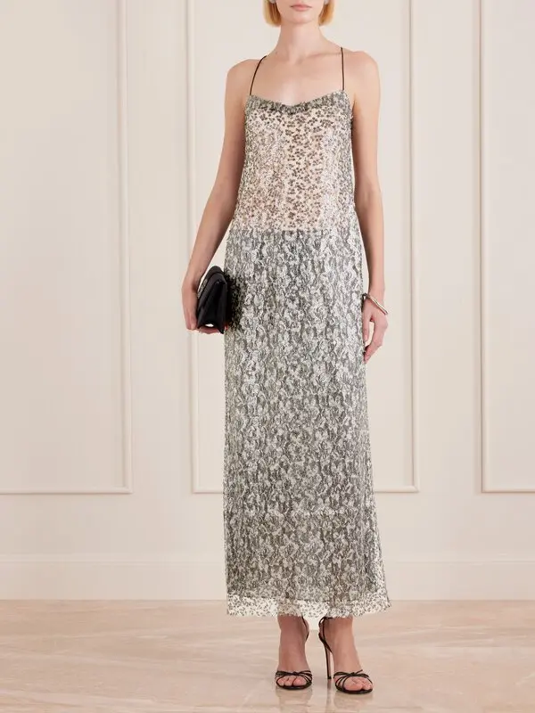 Christopher Esber Sequined Lace Midi Dress