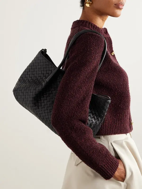 Bottega Veneta Pinacoteca Small Intrecciato Leather Tote - Black