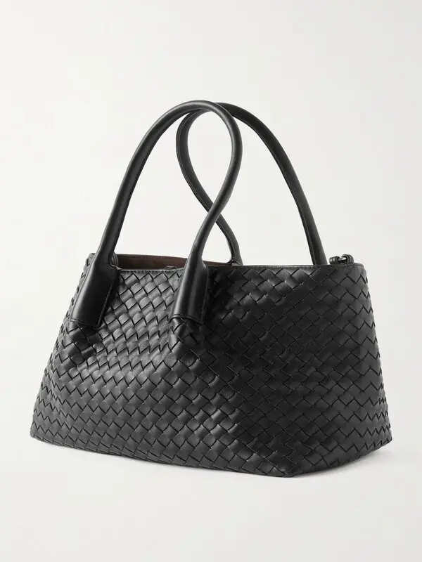 Bottega Veneta Pinacoteca Small Intrecciato Leather Tote - Black