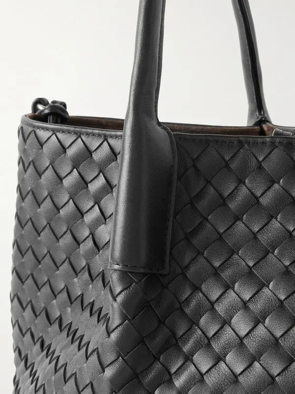 Bottega Veneta Pinacoteca Small Intrecciato Leather Tote - Black