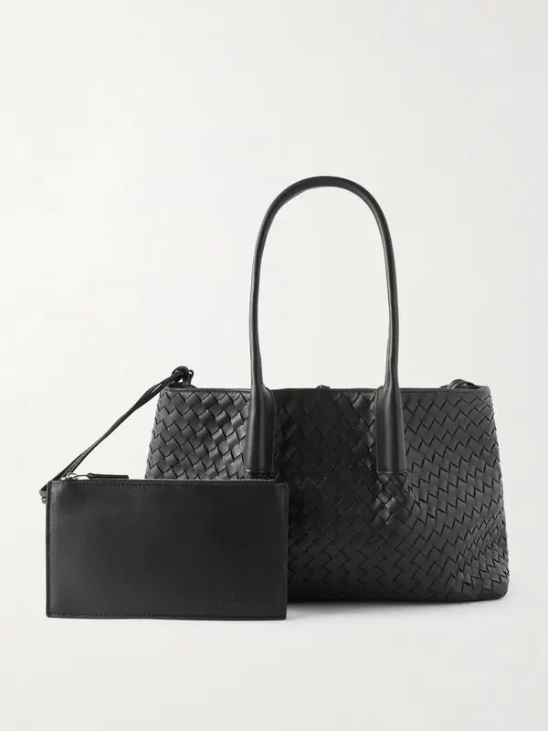 Bottega Veneta Pinacoteca Small Intrecciato Leather Tote - Black