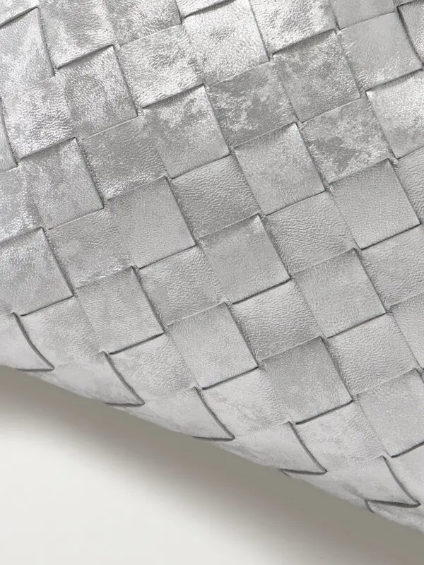 Bottega Veneta Small Intrecciato Metallic Leather Pouch