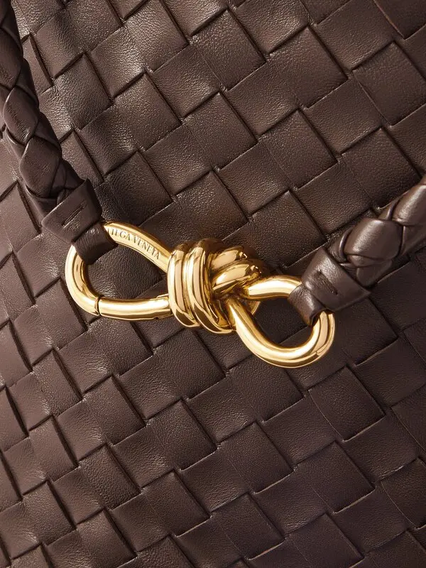 Bottega Veneta Andiamo Intrecciato Leather Bucket Bag - Brown