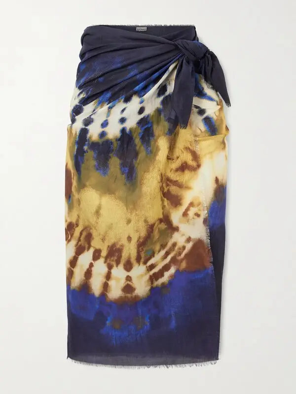ALEMAIS Martine Tie-dyed Organic Cotton Pareo - Blue