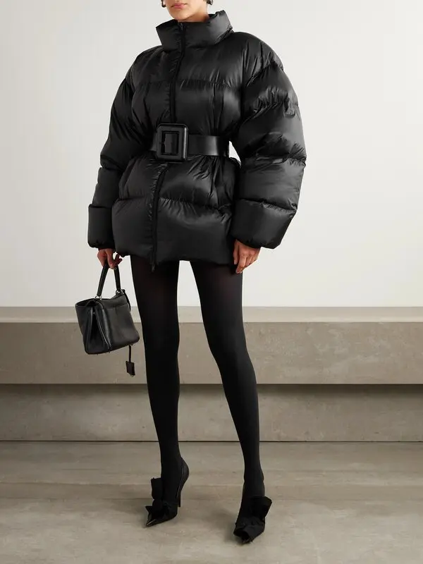Balenciaga Hourglass Belted Quilted Down Jacket