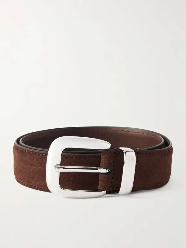 Anderson's Suede Belt - Dark Brown