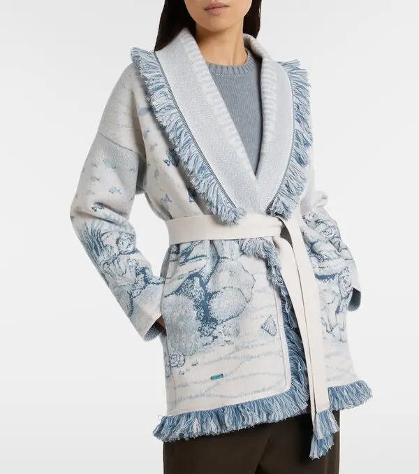 Alanui Wool-blend Cardigan - Blue