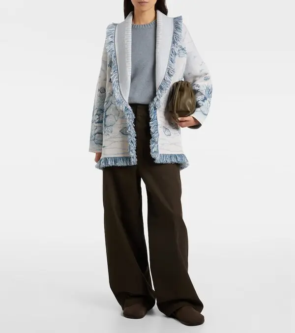Alanui Wool-blend Cardigan - Blue