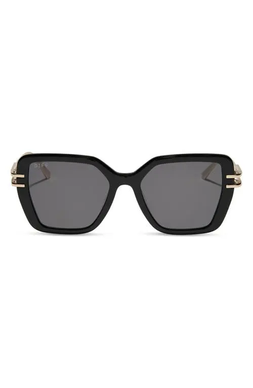 DIFF Dasha 50mm Square Sunglasses - Black/grey