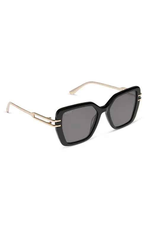 DIFF Dasha 50mm Square Sunglasses - Black/grey