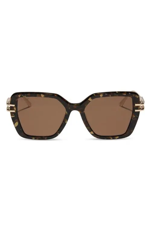DIFF Dasha 50mm Square Sunglasses - Glitter Tortoise/brown