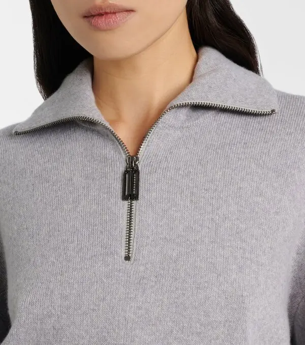 Victoria Beckham Wool And Cashmere Half-zip Sweater