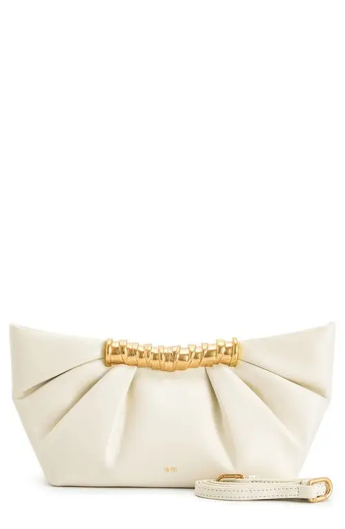 Jw Pei Leia Pleated Faux Leather Clutch - White