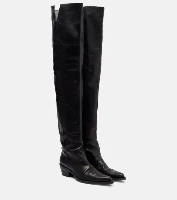 Khaite Clive 35 Leather Over-the-knee Boots - Black