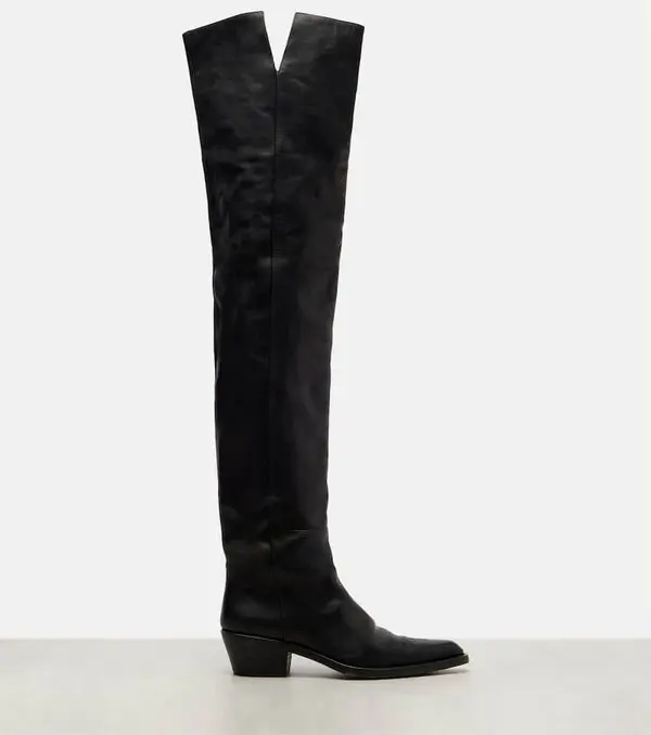 Khaite Clive 35 Leather Over-the-knee Boots - Black