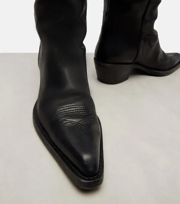Khaite Clive 35 Leather Over-the-knee Boots - Black