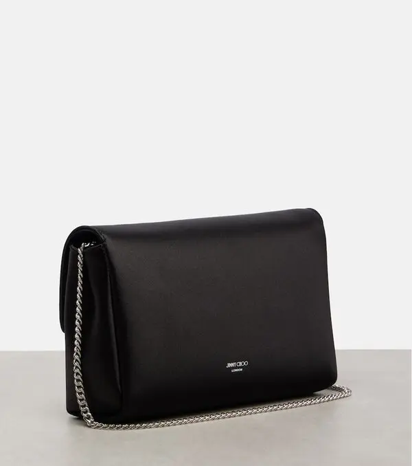 JIMMY CHOO Soft Bow Mini Embellished Clutch - Black