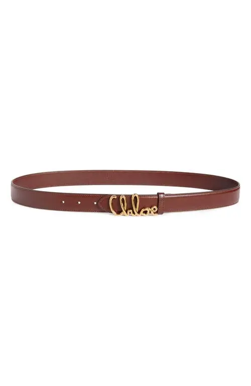 Chloé Iconic Leather Belt - Crafty Brown