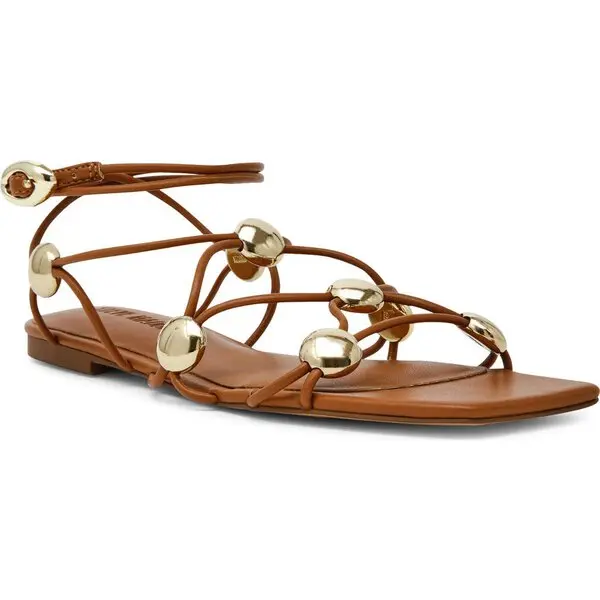 Steve Madden Tides Ankle Strap Sandal - Cognac/gold