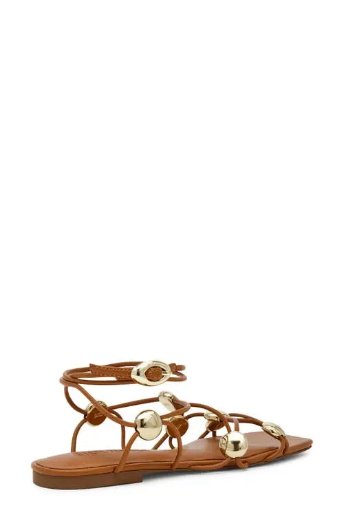 Steve Madden Tides Ankle Strap Sandal - Cognac/gold