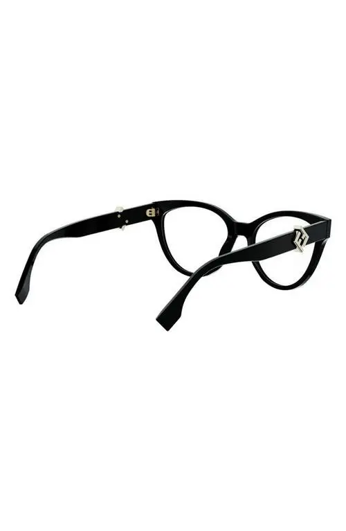 Fendi Ff Diamonds Cat Eye Optical Glasses - Shiny Black