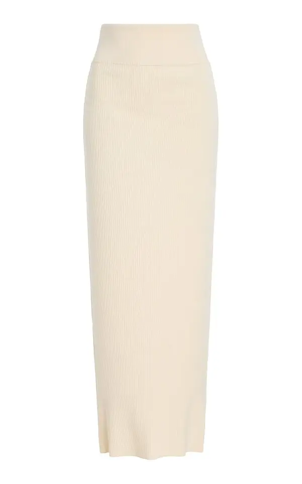 Wardrobe.NYC Knit Column Maxi Skirt - Ivory