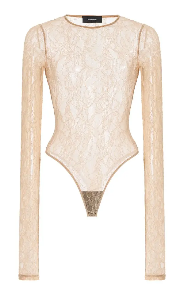 Wardrobe.NYC Lace Bodysuit - Khaki