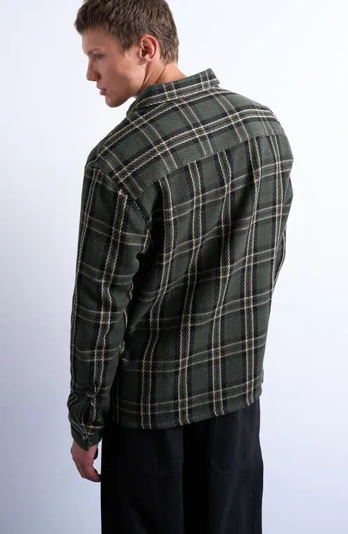 Topman Textured Check Overshirt