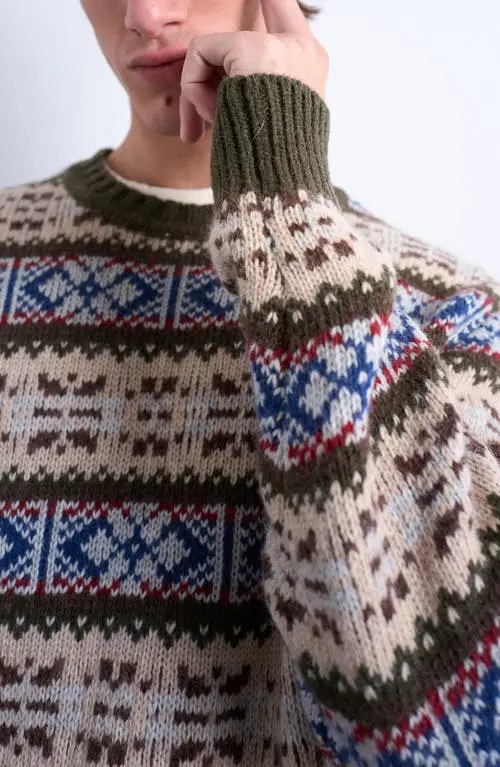 Topman Fair Isle Crewneck Sweater