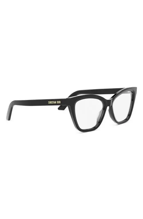 Dior 54mm Butterfly Optical Glasses - Shiny Black