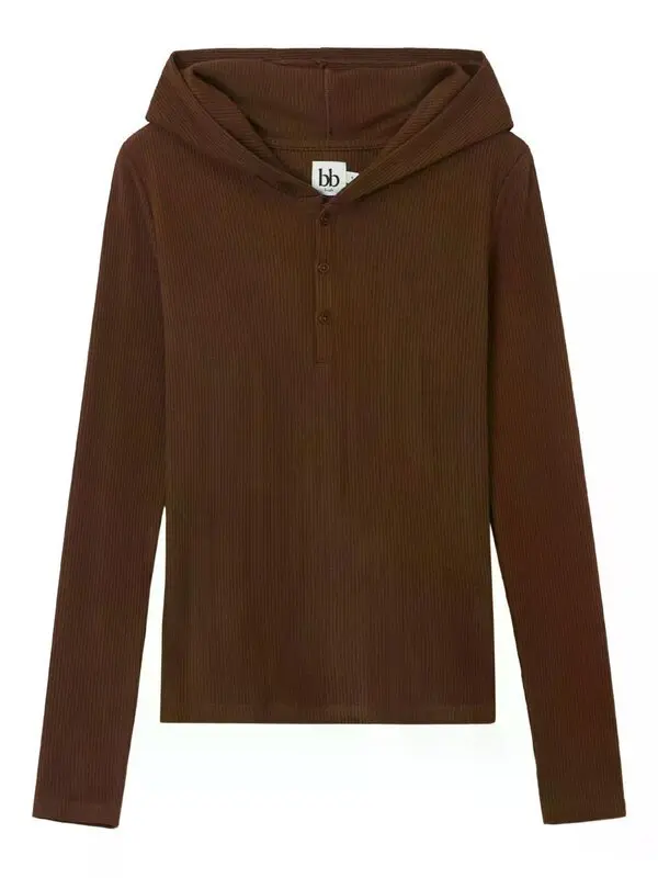 B+AB Buttoned Hoodie - Brown
