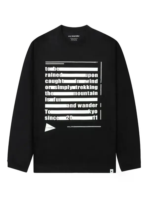 AND WANDER Long-sleeve Graphic Sweatshirt