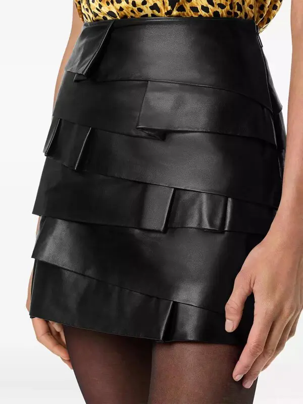 Versace Leather Layered Skirt