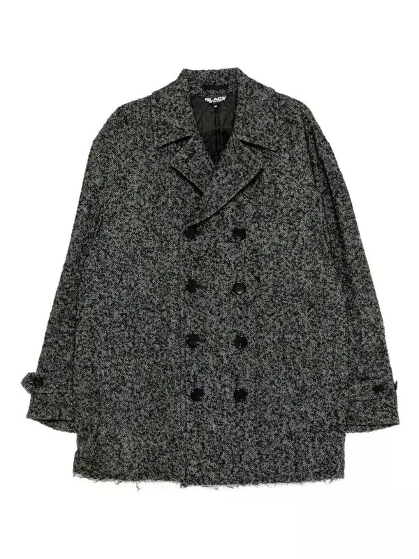 BLACK COMME DES GARÇONS Herringbone Double-breasted Coat