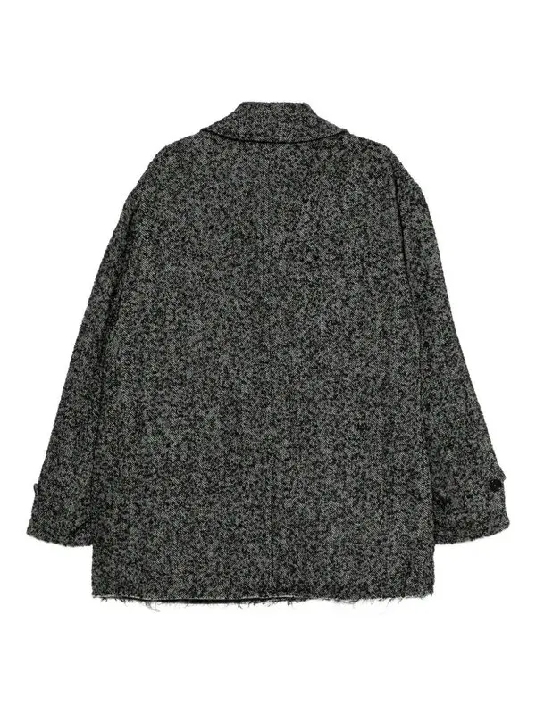 BLACK COMME DES GARÇONS Herringbone Double-breasted Coat