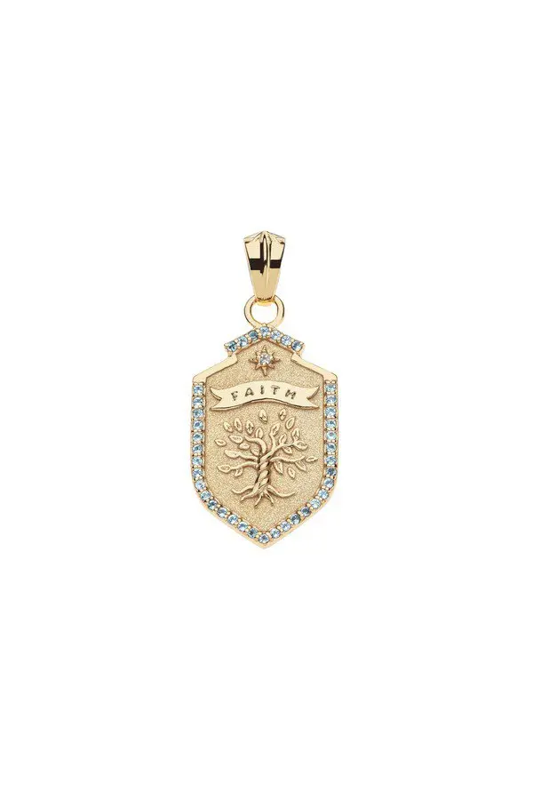 JANE WIN Faith Shield Pendant - Blue