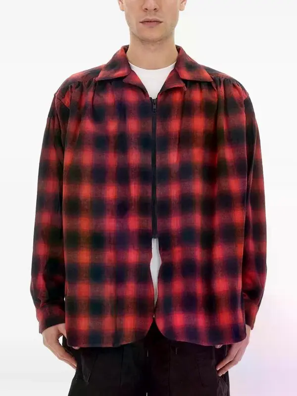 AIE Plaid-check Zip-up Shirt