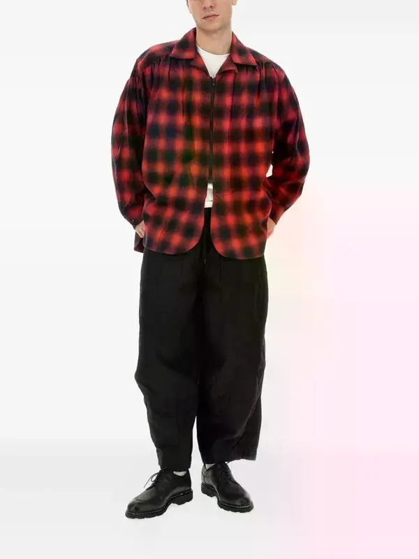 AIE Plaid-check Zip-up Shirt