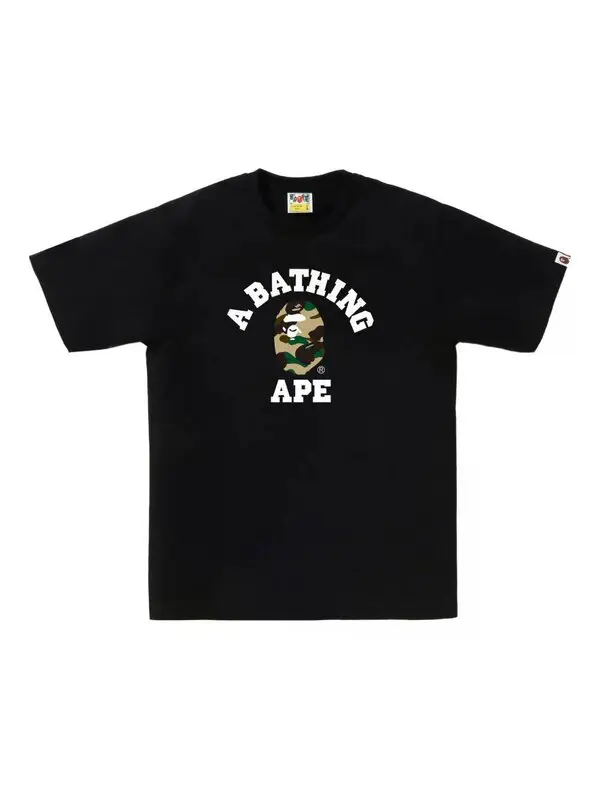 A BATHING APE Camouflage-logo T-shirt - Black