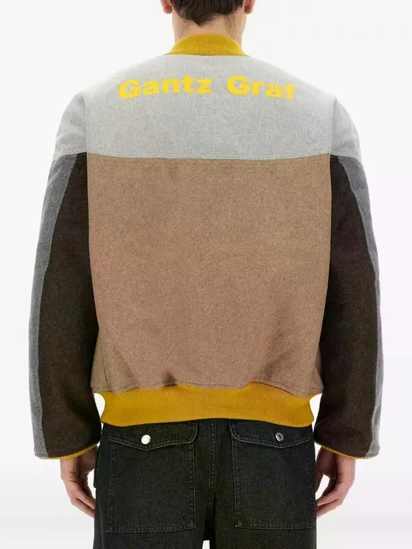 AIE Colour-block Bomber Jacket - Brown