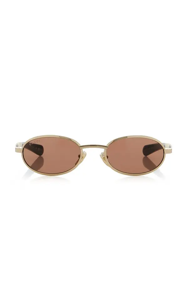 Gucci Oval-frame Sunglasses - Gold