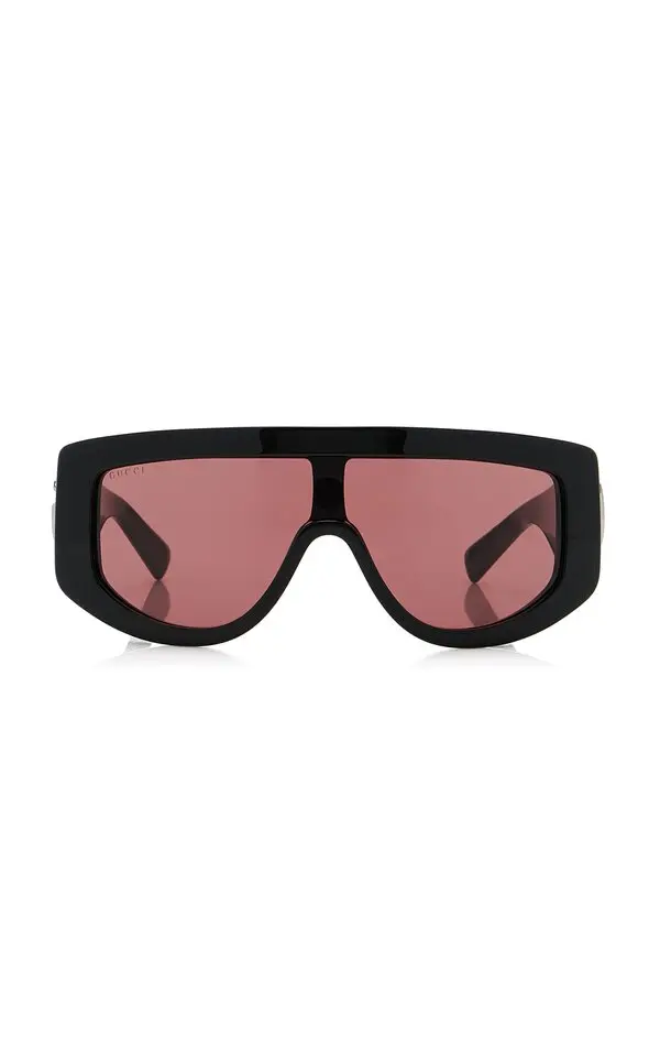 Gucci Mask-frame Acetate Sunglasses - Black
