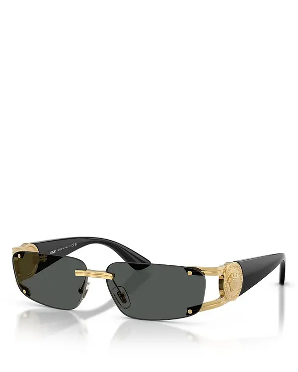 Versace Rectangular Sunglasses, 59mm - Gold