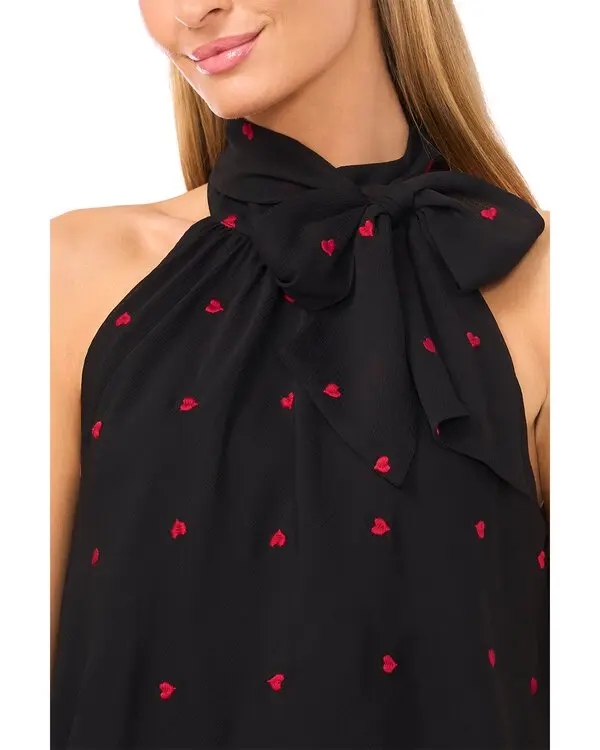 CECE DUPRAZ Tiered Halter Bow Tie Top