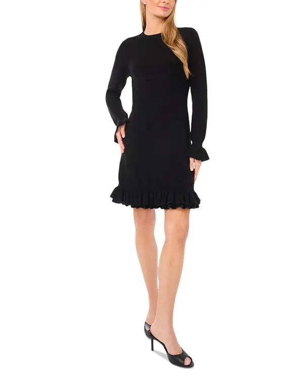 CECE DUPRAZ Long Sleeve Ruffle Sweater Dress