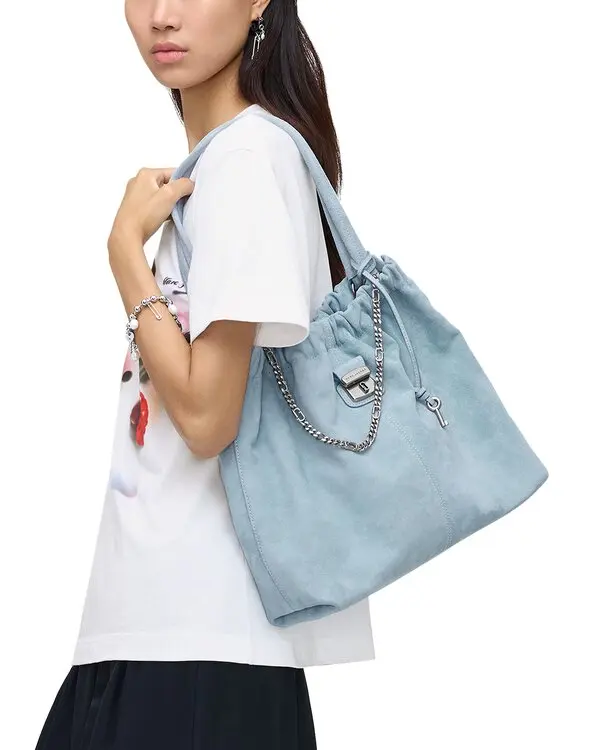 Marc Jacobs The Christina Suede Tote - Blue Mist