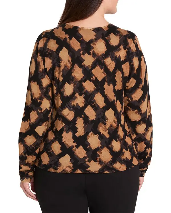 NIC+ZOE Glowy Check Patterned Sweater