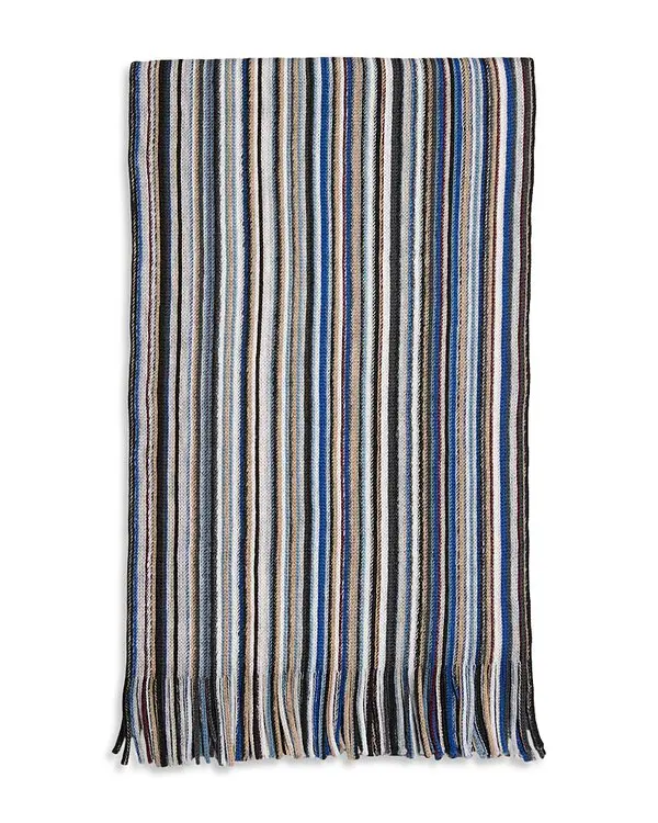 Bloomingdale'S Pencil Stripe Raschel Scarf Exclusive - Black/ Navy/ Stone Wash/ Raisin
